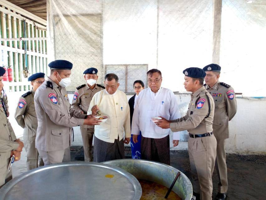 The Myanmar National Human Rights Commission inspects the Myaung Mya ...